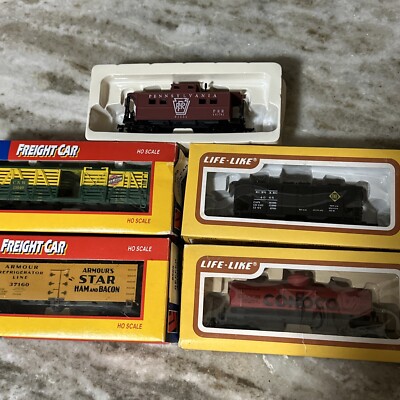 Life Like HO Scale Railroad Cars Lot x5 #8505 SP #8488 #8514 #8524 ...