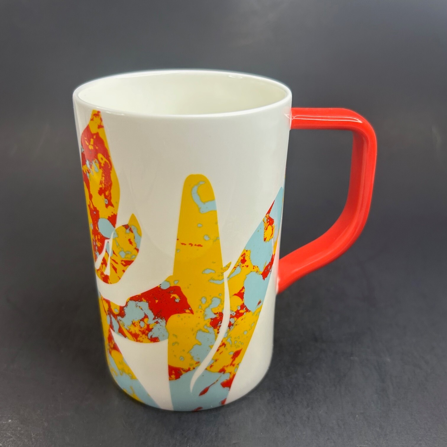 Teavana Bone China Coffee Mug in Blue Yellow Red Floral Print 14 oz ...