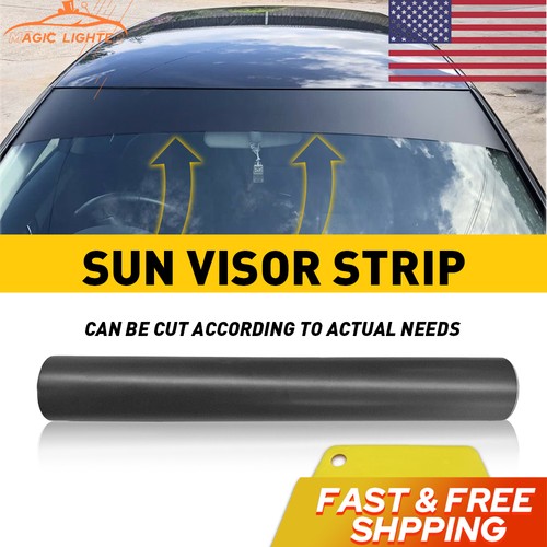 Universal Matte Windshield Banner Vinyl Black Decal Strip Sun 60"x10 ...