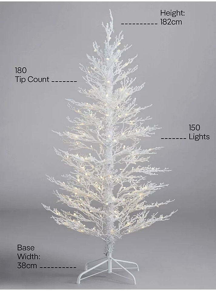6ft White Pre Lit Twig Christmas Tree -New Other | eBay UK