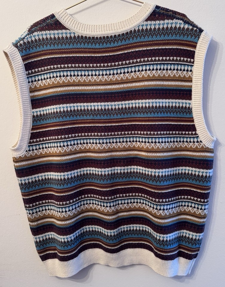 NWT Goodfellow & Co Men’s Large Fair Isle Sweater Vest V-Neck Blue ...