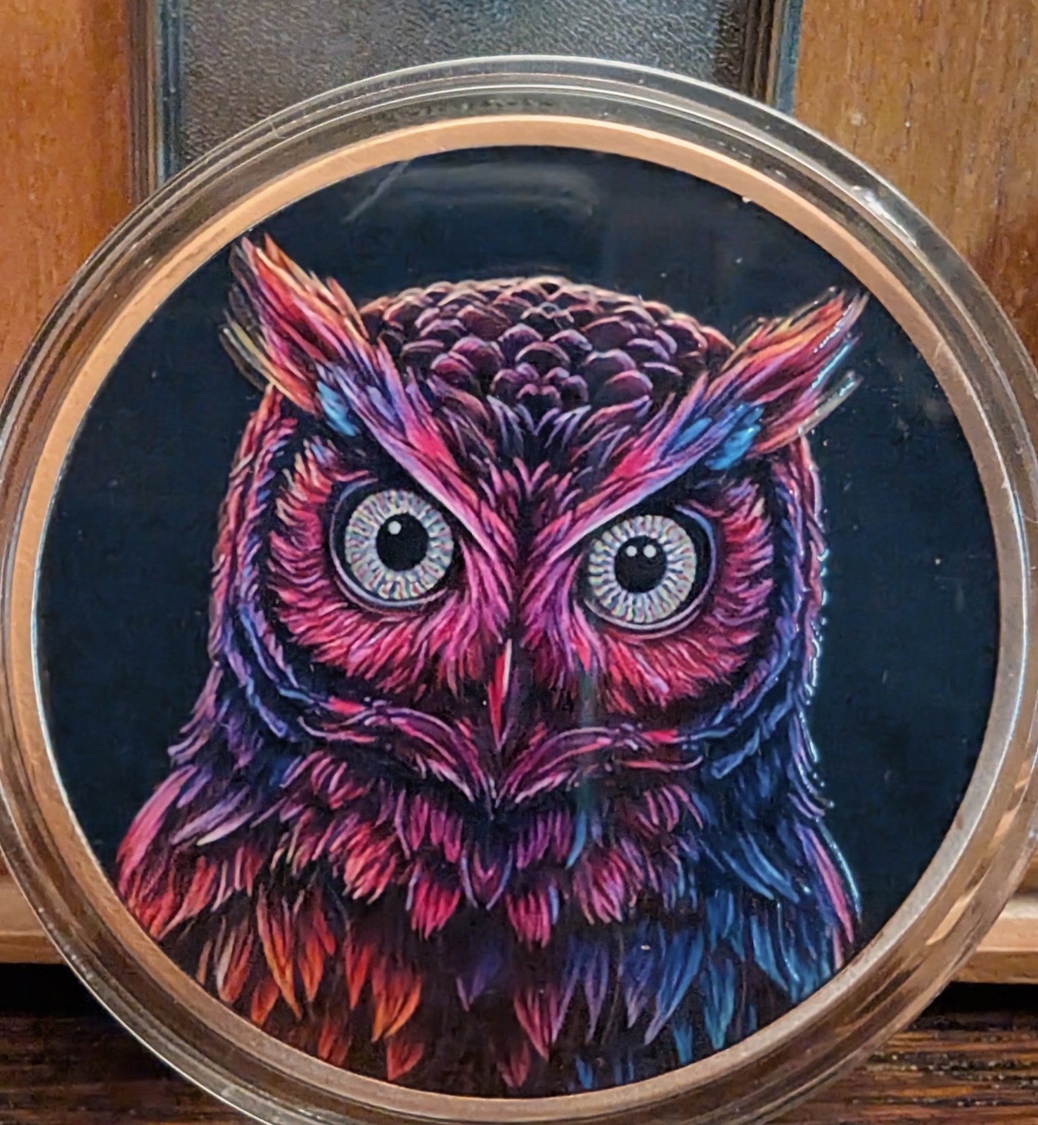 5 oz AVDP Copper Mystic Night Owl Color Round in Capsule. High Relief ...