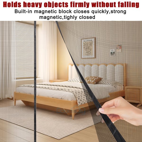 83" x 39" Side-Opening Magnetic Screen Door Hands-Free Mosquito Bugs ...