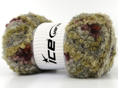 2-Skein Lot Boucle Wool Magic Yarn Superbulky 2x150g Camel Burgundy ...