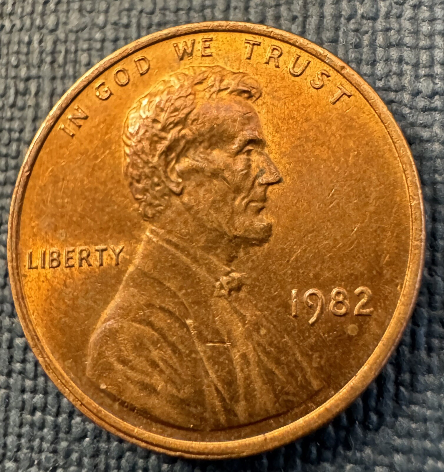 1982 Small Date, No Mint Mark, Transitional Copper Error Penny 3.056 ...
