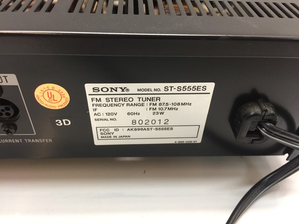 Sony ST-S555ES Mono / Stereo FM Tuner Direct Comparator | eBay