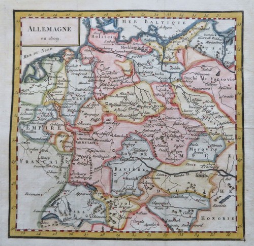 Holy Roman Empire Germany Bavaria Prussia Saxony Westphalia 1809 ...