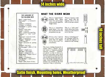 Metal Sign - Language of Railroad Men and What Signs Mean - 10x14 ...