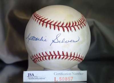 Charlie Silvera Jsa Certed American League Autograph Baseball Authentic ...