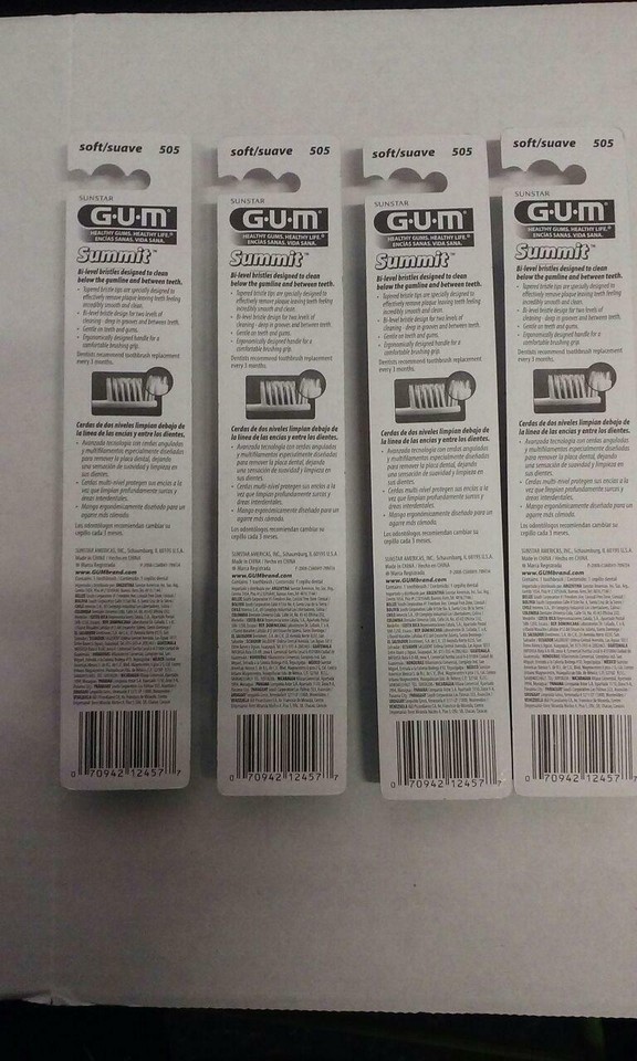 Gum Summit ToothBrush #505 Soft Compact Head - 4 pack - 4 colors | eBay