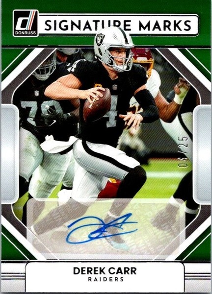 2022 Panini Donruss - Signature Marks Green #SM-DC Derek Carr /25 (AU ...