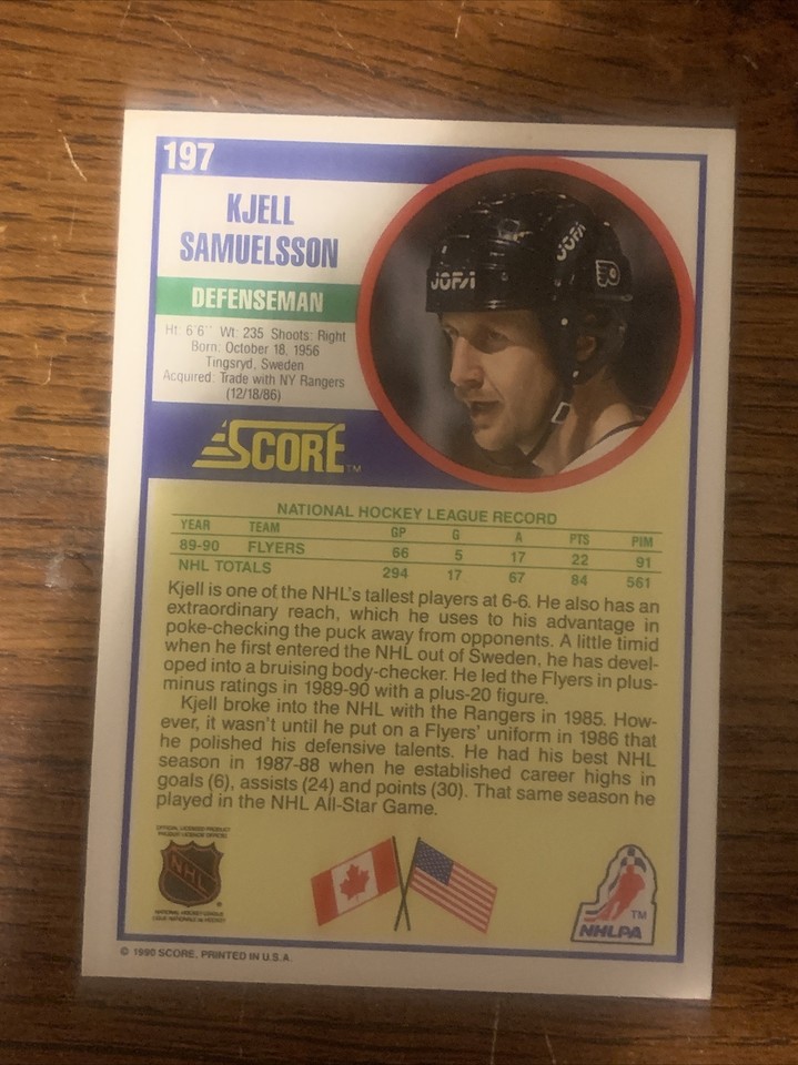 1990-91 Score Hockey #197 Kjell Samuelsson | eBay
