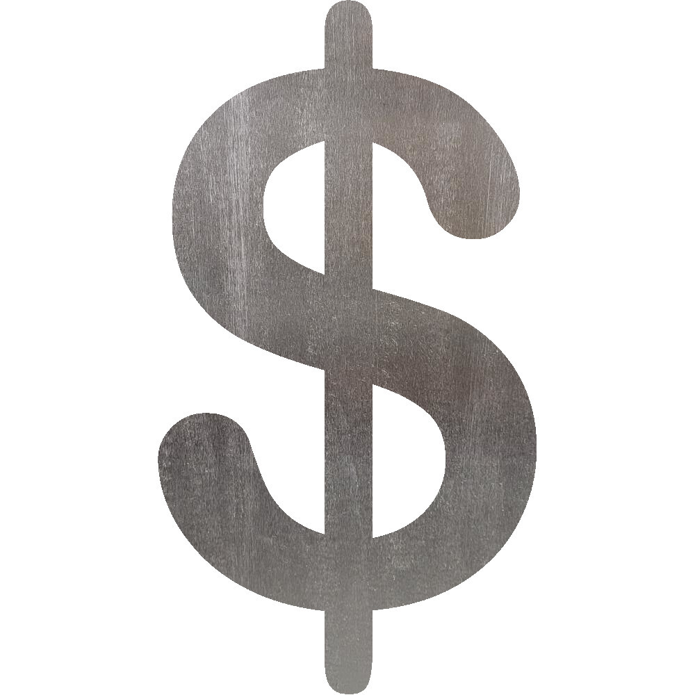 Dollar Sign 3 Steel Cut Out Metal Art Decoration | eBay