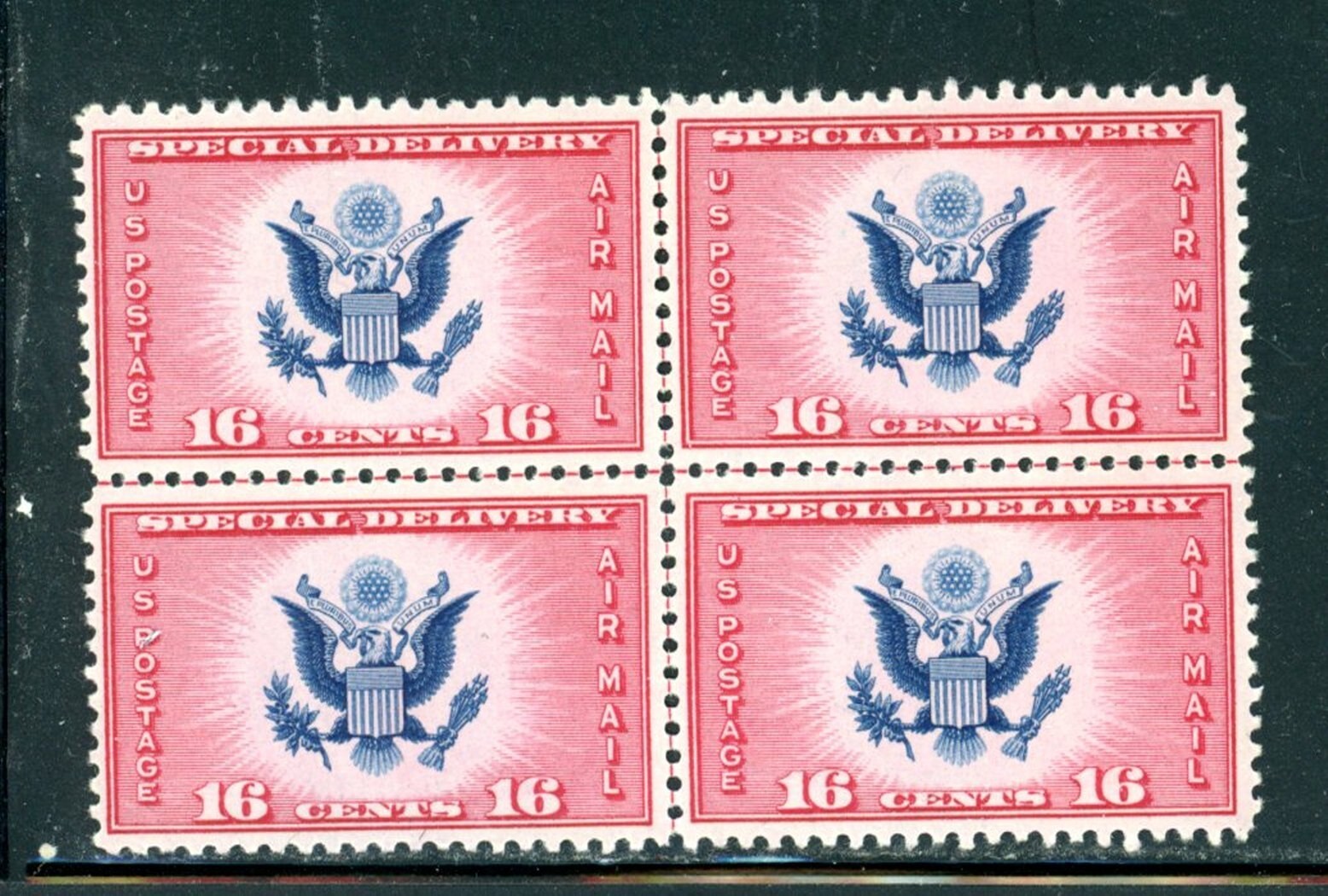US Scott # CE2 - MNH/MH Double Line Block - Top 2 - MH, Bottom 2 MNH ...