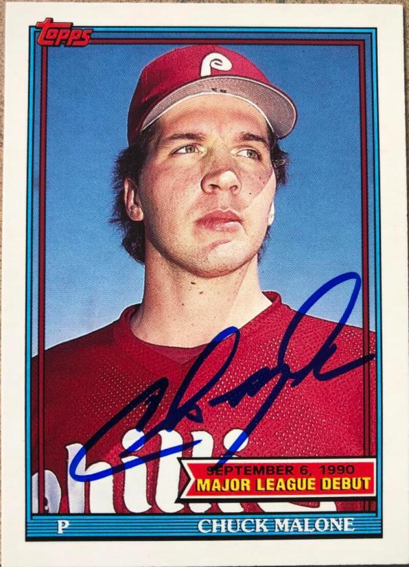 Chuck Malone Autographed 1991 Topps Major League Debut 1990 #95 | eBay