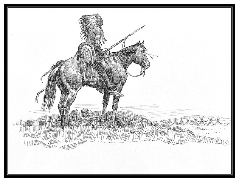 Native American Horse Drawing