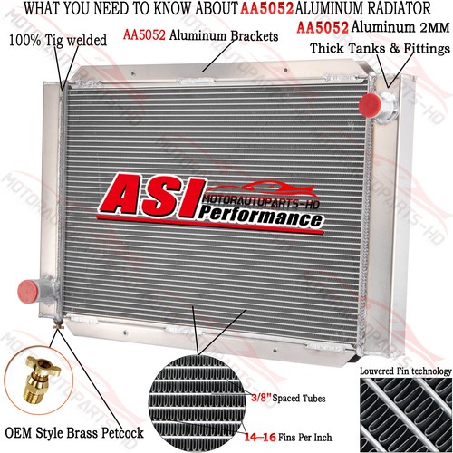 ASI Universal 2 Row Aluminum Airboat Radiator overall size 31''W x 21 ...