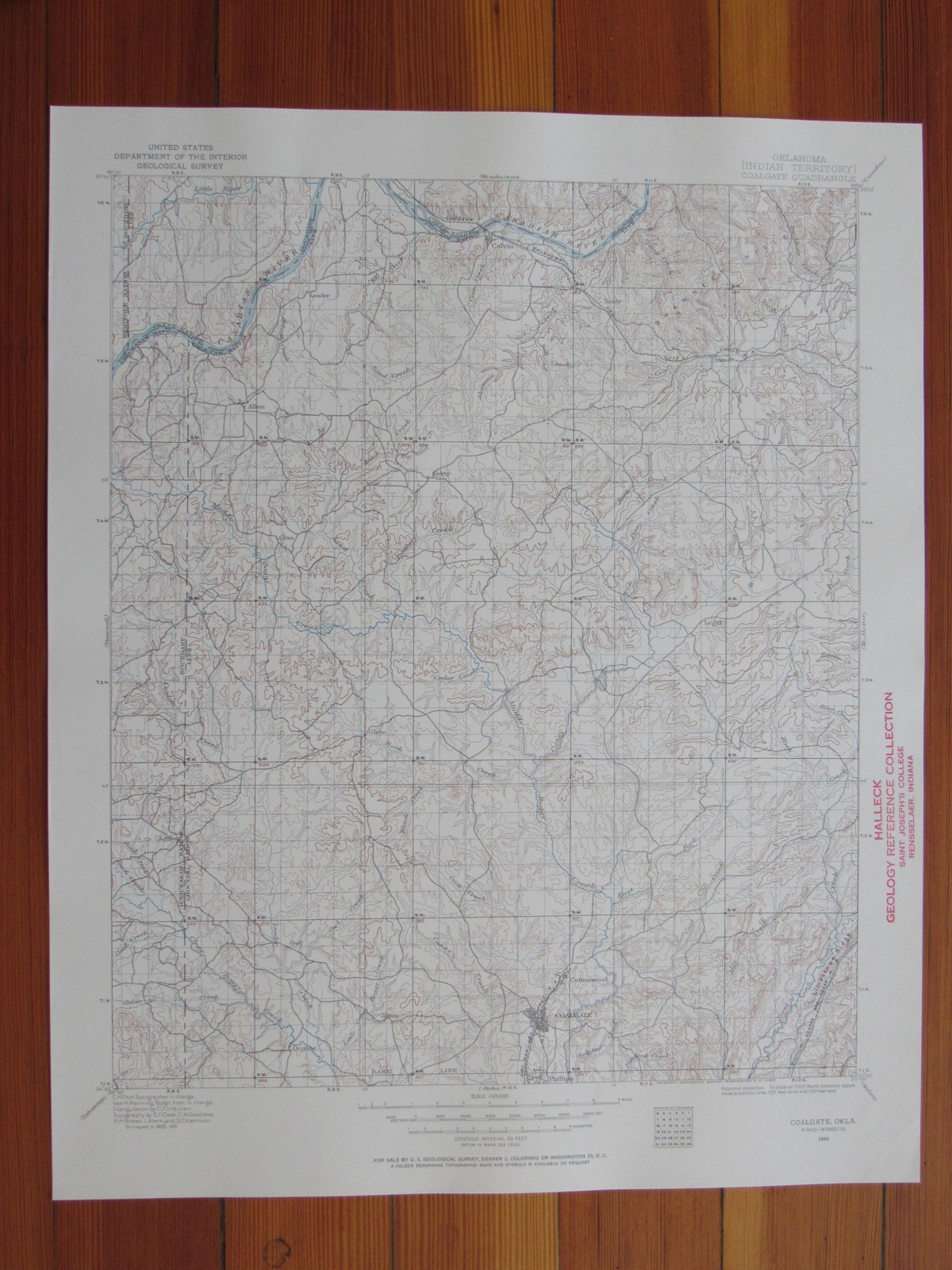 Coalgate Oklahoma 1957 Original Vintage USGS Topo Map | eBay