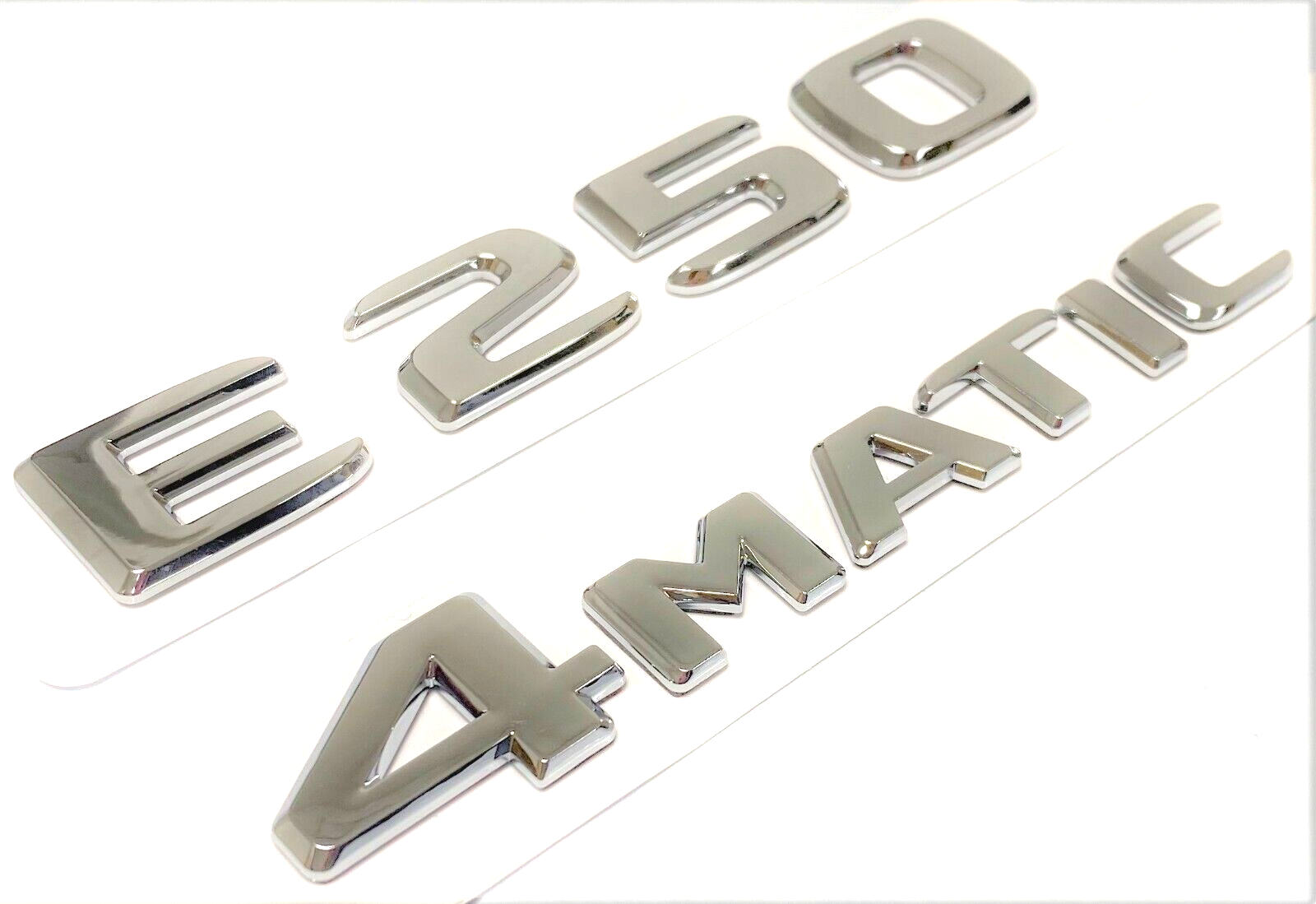 #2 CHROME E250 + 4MATIC REPLACEMENT FOR MERCEDES REAR TRUNK EMBLEM ...