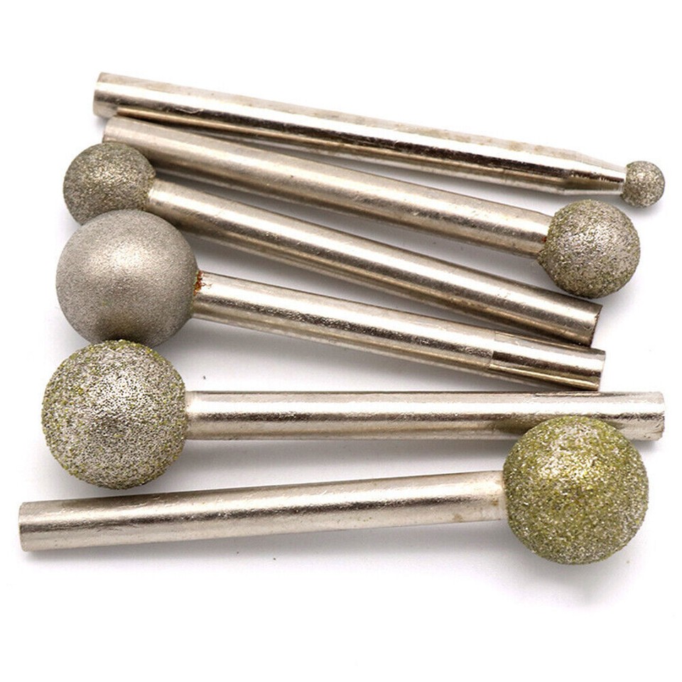 6-50mm Ball Round Diamond Burrs Grinding Bits Point 6mm / 8mm Shank ...
