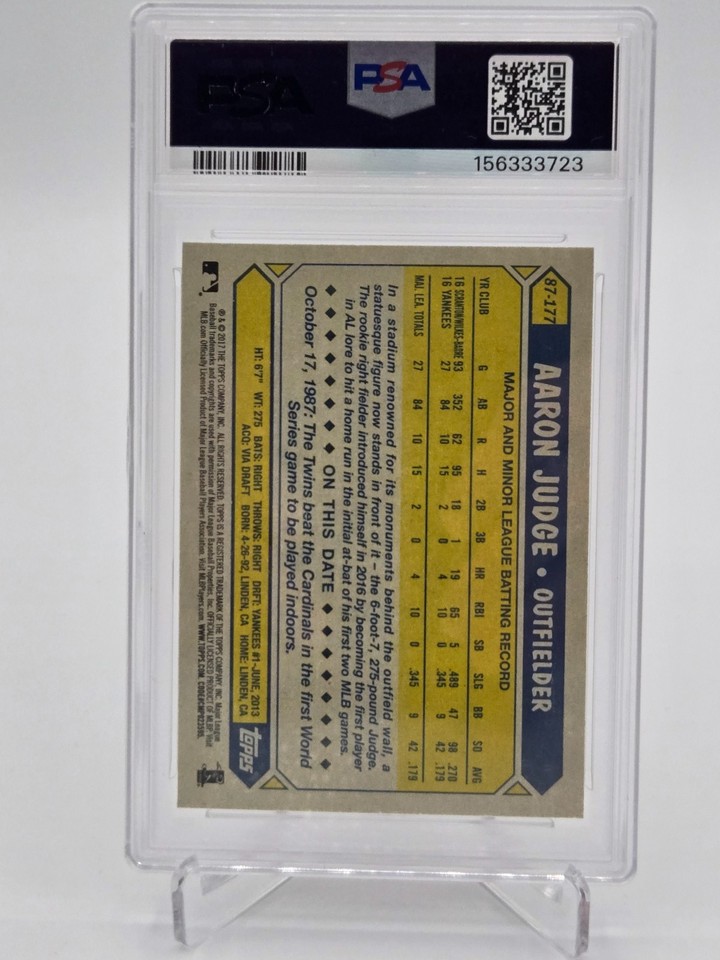 2017 Topps - 1987 Topps Baseball 30th Anniversary Aaron Judge (RC) PSA ...