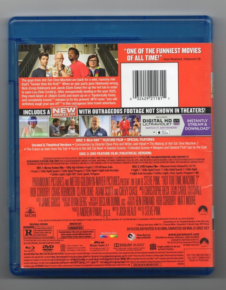 Hand Signed by Chevy Chase- Hot Tub Time Machine 2 -Blu-ray & DVD | eBay UK