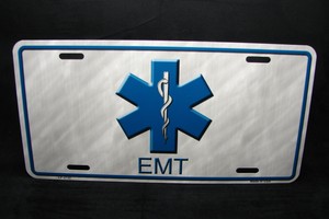EMT LOGO METAL CAR LICENSE PLATE. Emergency medical technician CAR ...