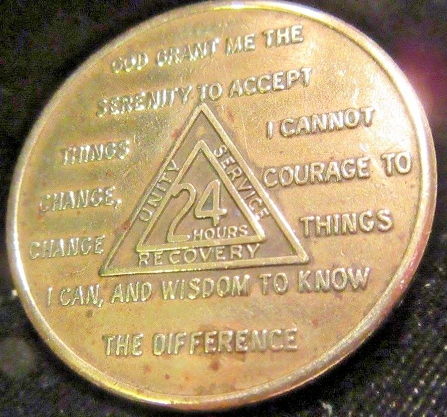 Alcoholics Anonymous 6 Year AA Bronze Medallion Token Chip Coin Sober ...
