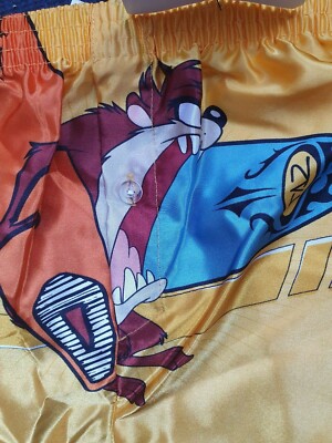 boys satin gold Looney Taz surfboard size 6-8 new with tags kids shorts ...