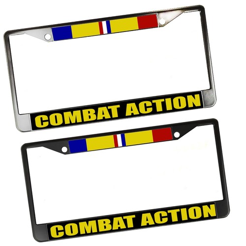 ONE Military Combat Action Ribbon Design Metal License Plate Frame ...
