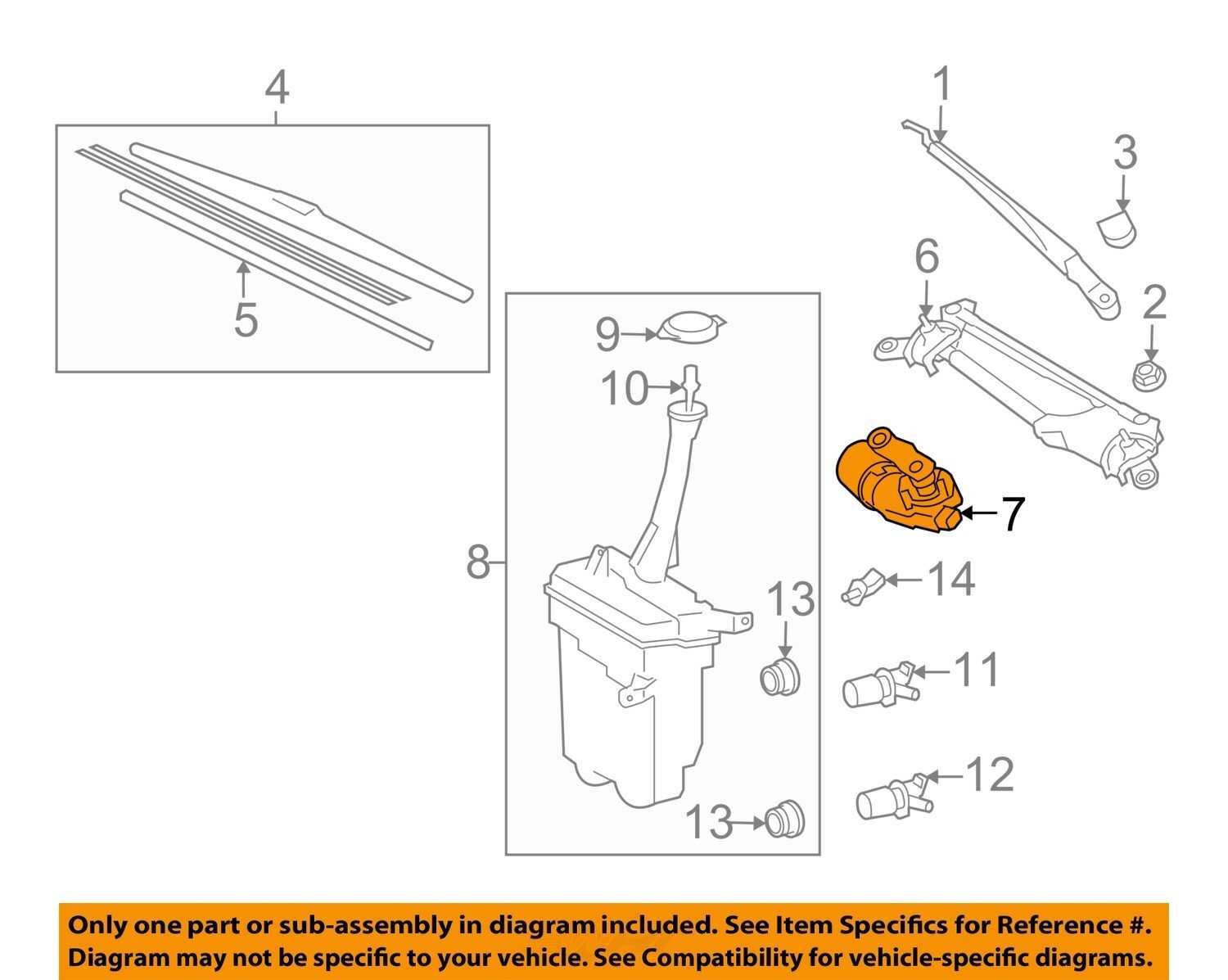 2010 Toyota Matrix Front Windshield Wiper Motor OEM 99K Miles ...