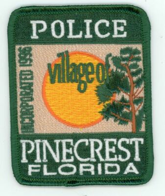 FLORIDA FL PINECREST POLICE NICE 3 1/2 INCH TALL PATCH SHERIFF | eBay