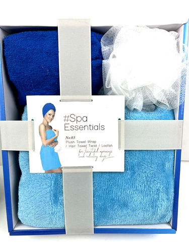 Spa Essentials Plush Towel Wrap Hair Towel Twist Loofah Bathroom Gift ...