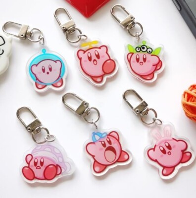 lot 20pcs anime Kirby Acrylic Keychain Key Chain Girls boy Keyring ...