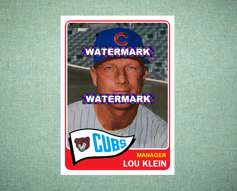 Lou Klein Chicago Cubs 1965 Style Custom Baseball Art Card | eBay