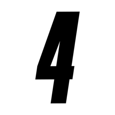 6 inch tall Black Race Number 4 racing numbers decals High Tack off ...