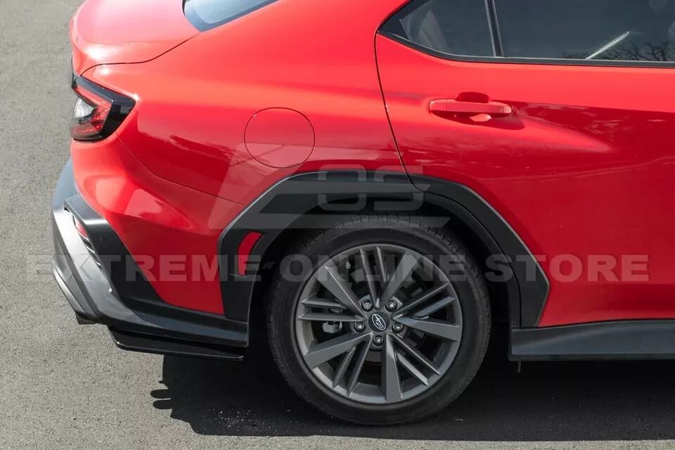 Pair Glossy BLACK Apron Lips For 22-Up Subaru WRX CS Style Rear Bumper ...