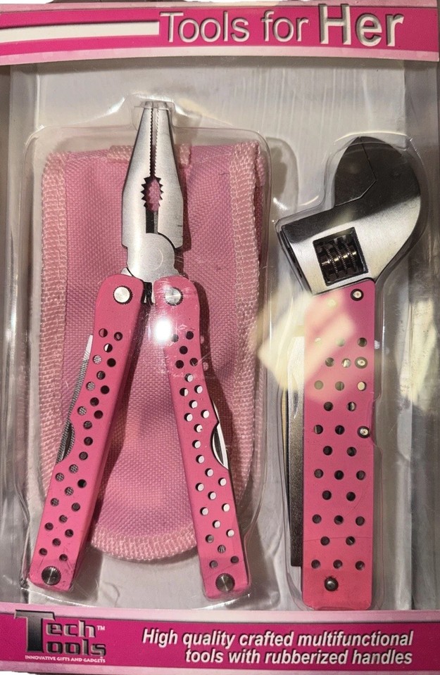 Tools For Her Includes 14 in 1 Multifunctional Tool & Wrench Set Pink ...