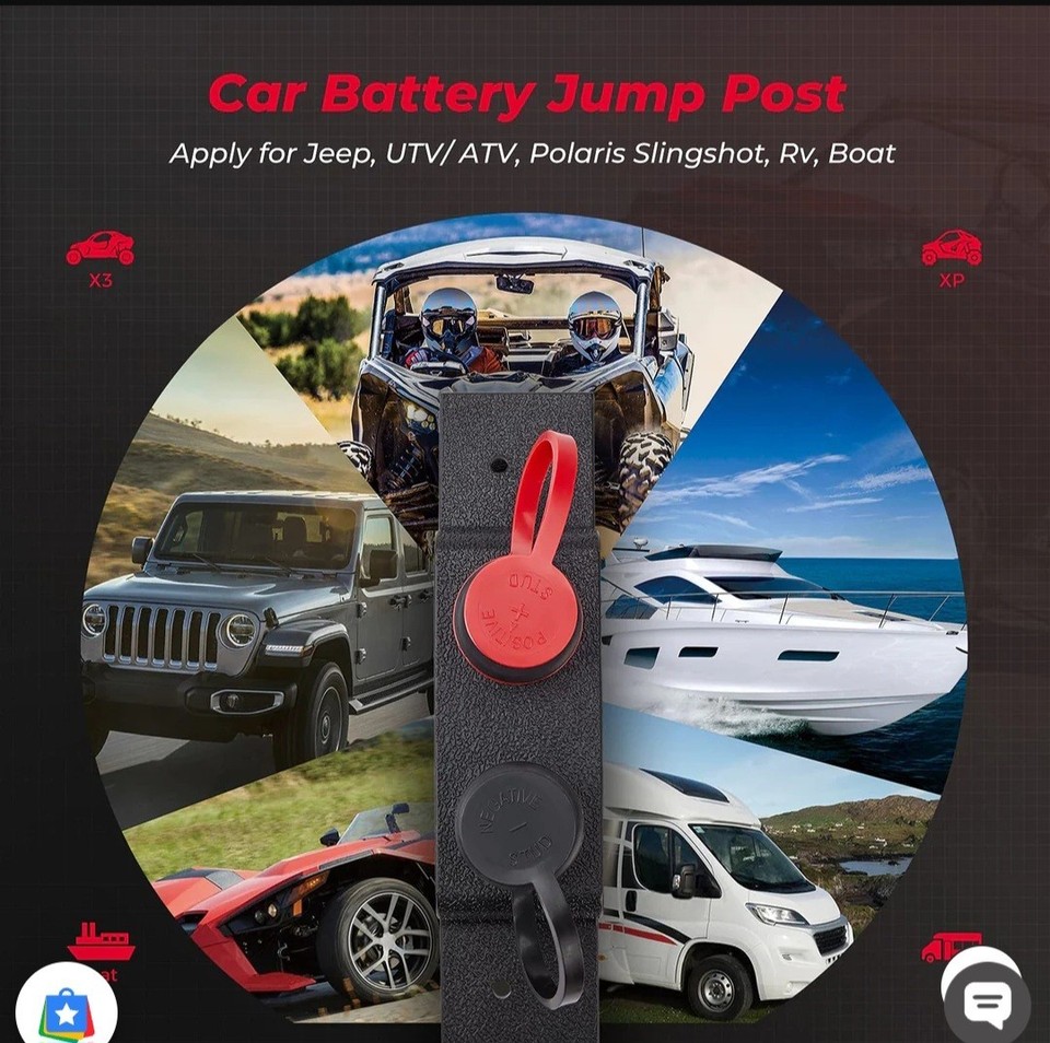 UTV Battery Jump Post Battery Charging Terminal Relocation Kit For ATV ...