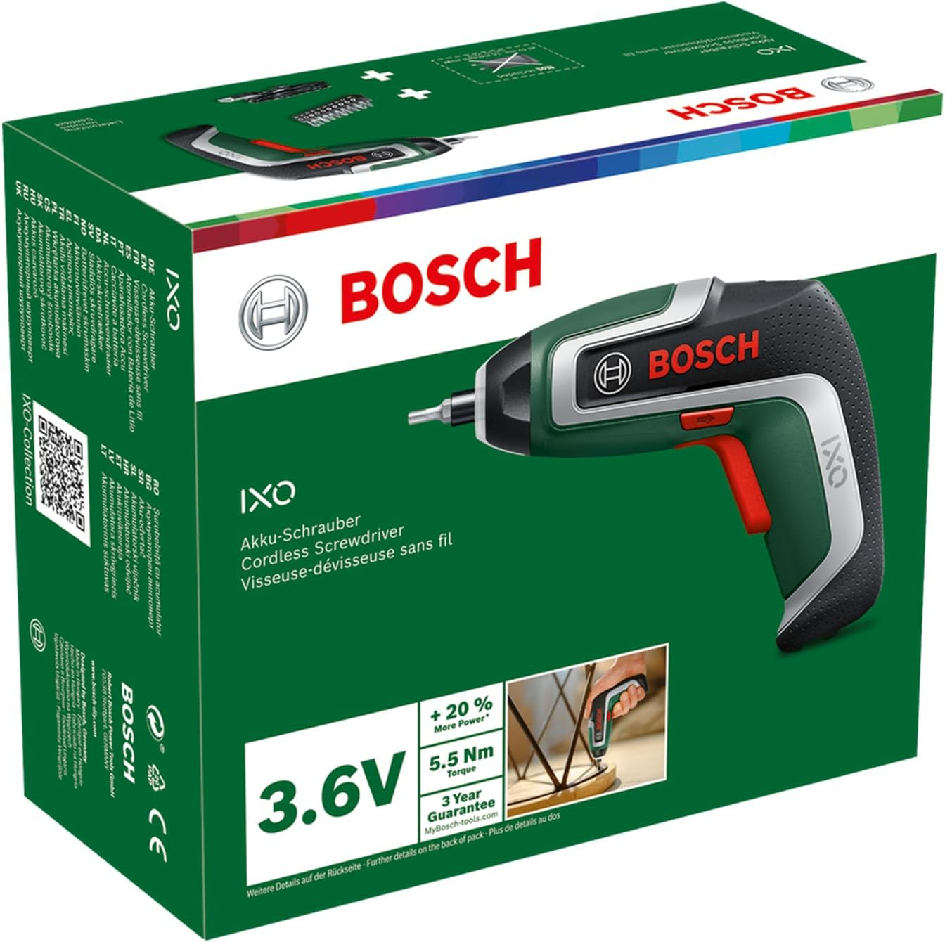 Bosch Compact Cordless Screwdriver IXO (7Th Generation; 3.6V; 2.0Ah; 5 ...