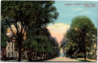 Racine WI Wisconsin Main Street View Residence Homes NICE c1910 Vintage ...