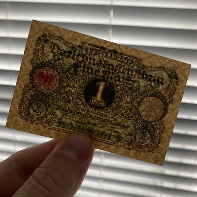 German 1 Mark Banknote Germany 1920 Post WWI Currency Berlin WW1 Paper ...