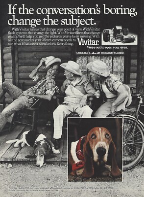 1981 Vivitar Camera Lens Equipment Basset Hound vintage print ad ...