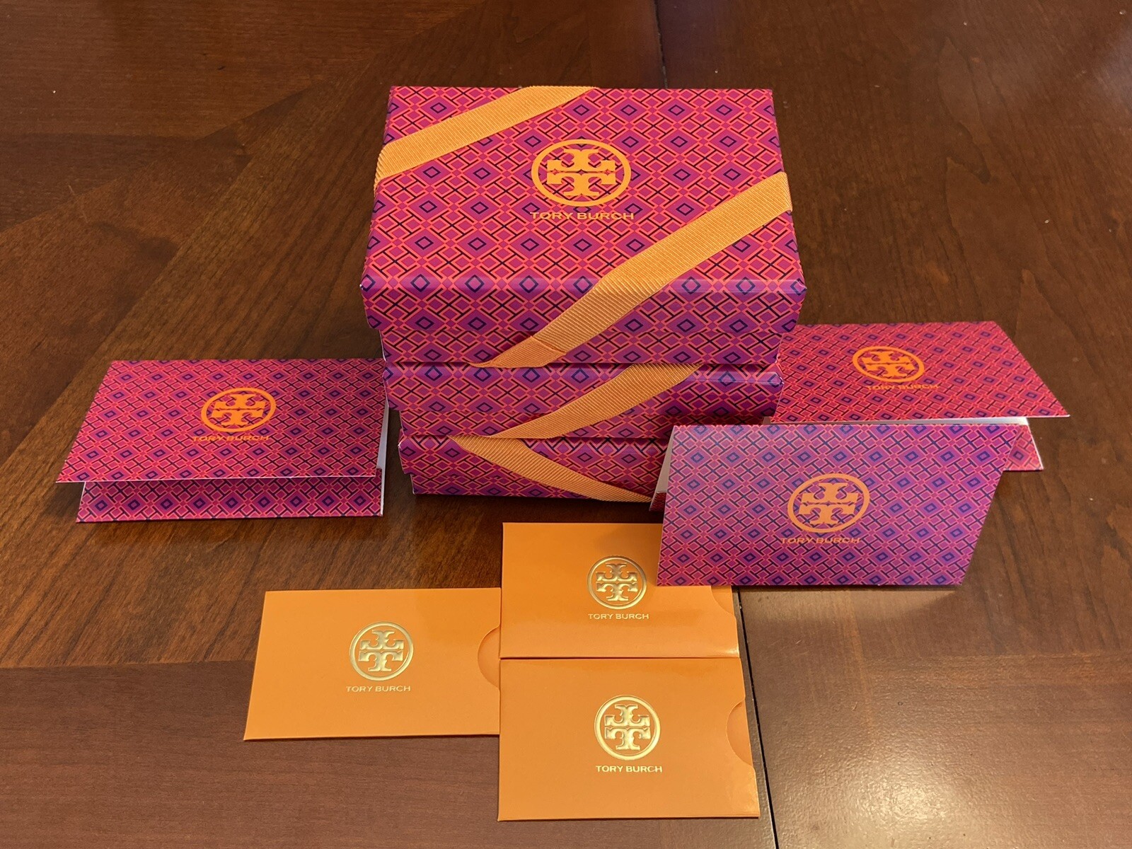 Empty Set of 3 Tory Burch Gift Card Boxes With Elastic Bands and Card ...