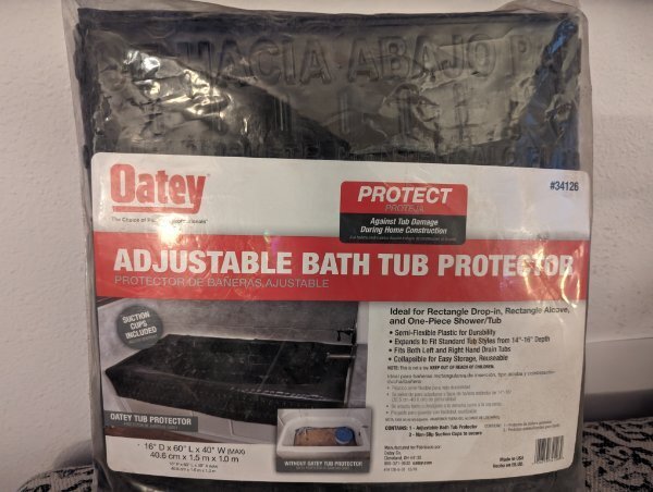 Oatey 2 H X 15 in. W X 15 in. L Black Adjustable Bathtub Protector | eBay