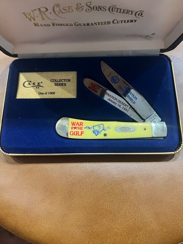 CASE XX USA 1990 YELLOW TRAPPER KNIFE OPERATION DESERT STORM 3254 | eBay