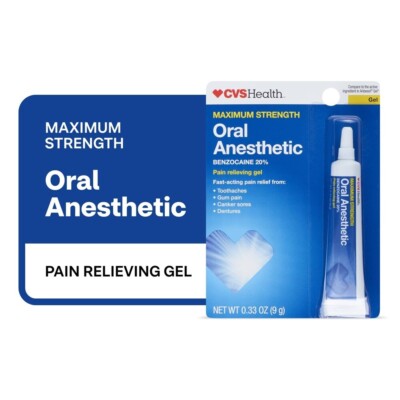 Pain Relieving Gel Oral Anesthetic Toothache Benzocaine 20% Max ...