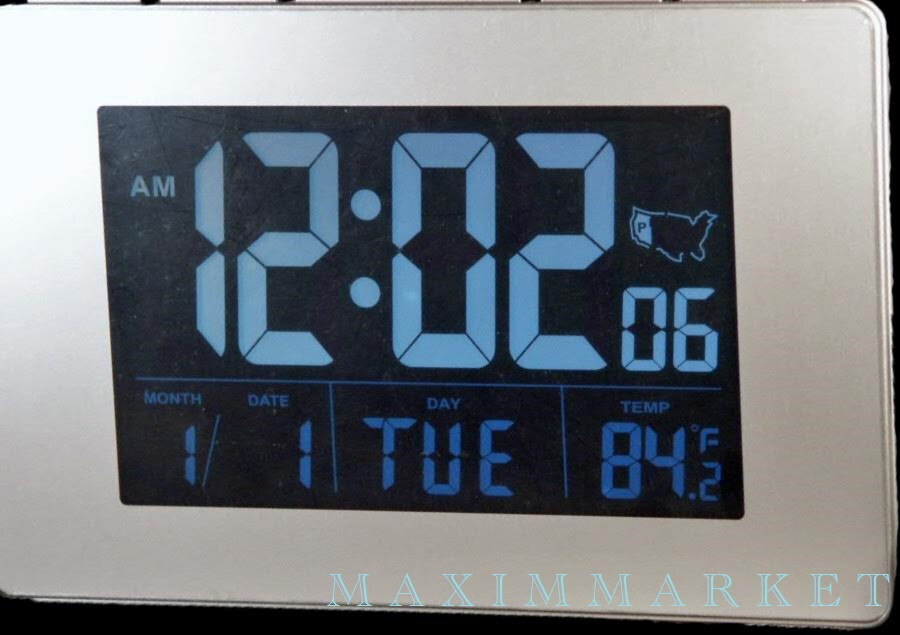 Continual Illumination Digital Atomic Clock with Large Numbers LCD ...