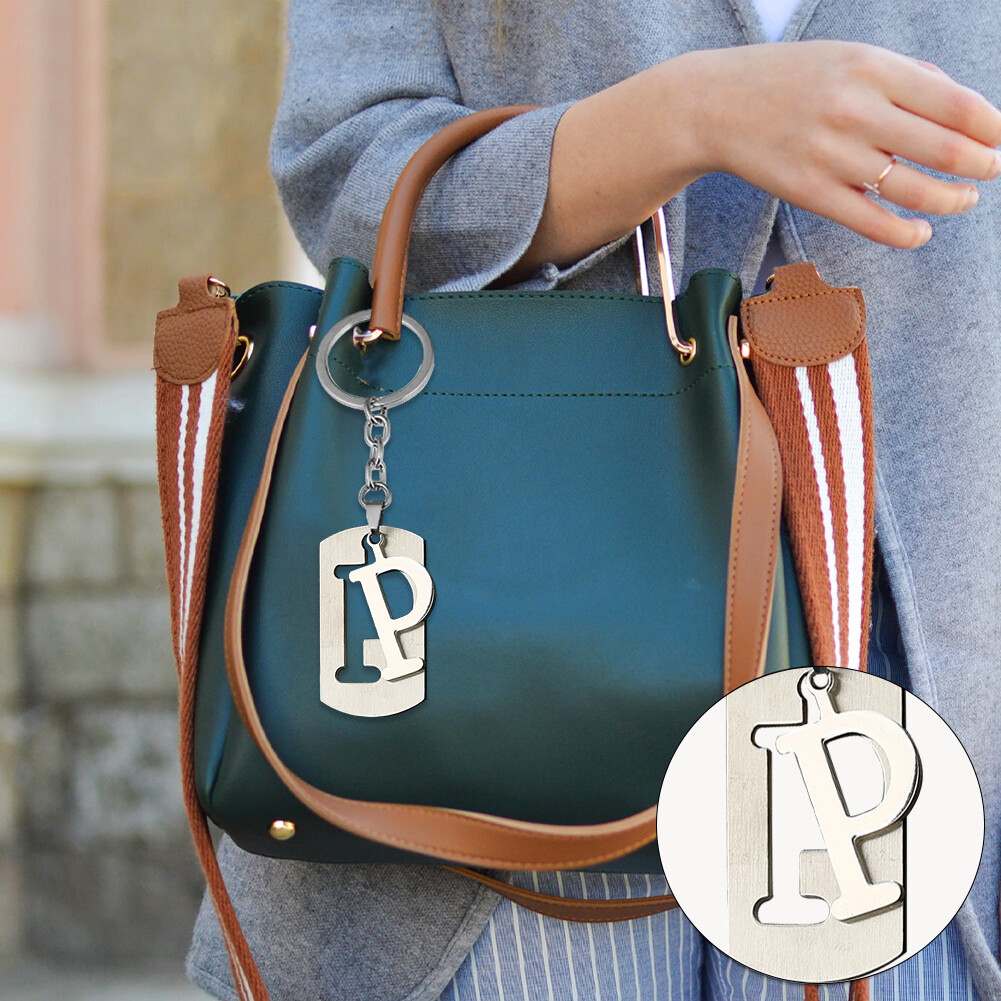 Letter P Keychain Alphabet Key Chain for Men Women Gifts Charms for Key ...