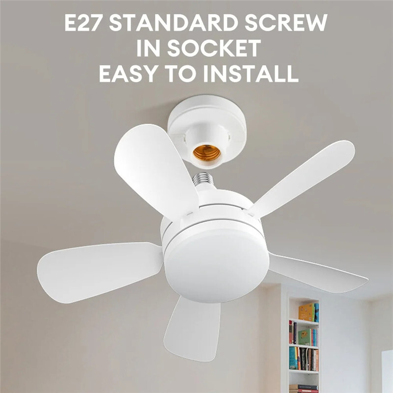 Large Ceiling Fan E27 Fan 50W w/Dimmable LED Light Remote Controller US ...